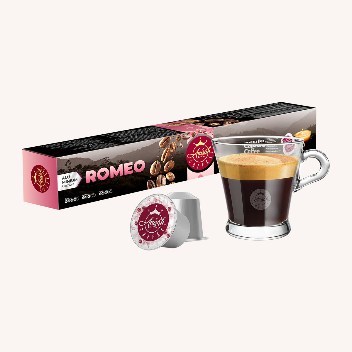 Romeo, Nespresso Uyumlu 10'lu Alüminyum Kapsül Kahve – Anisah Coffee