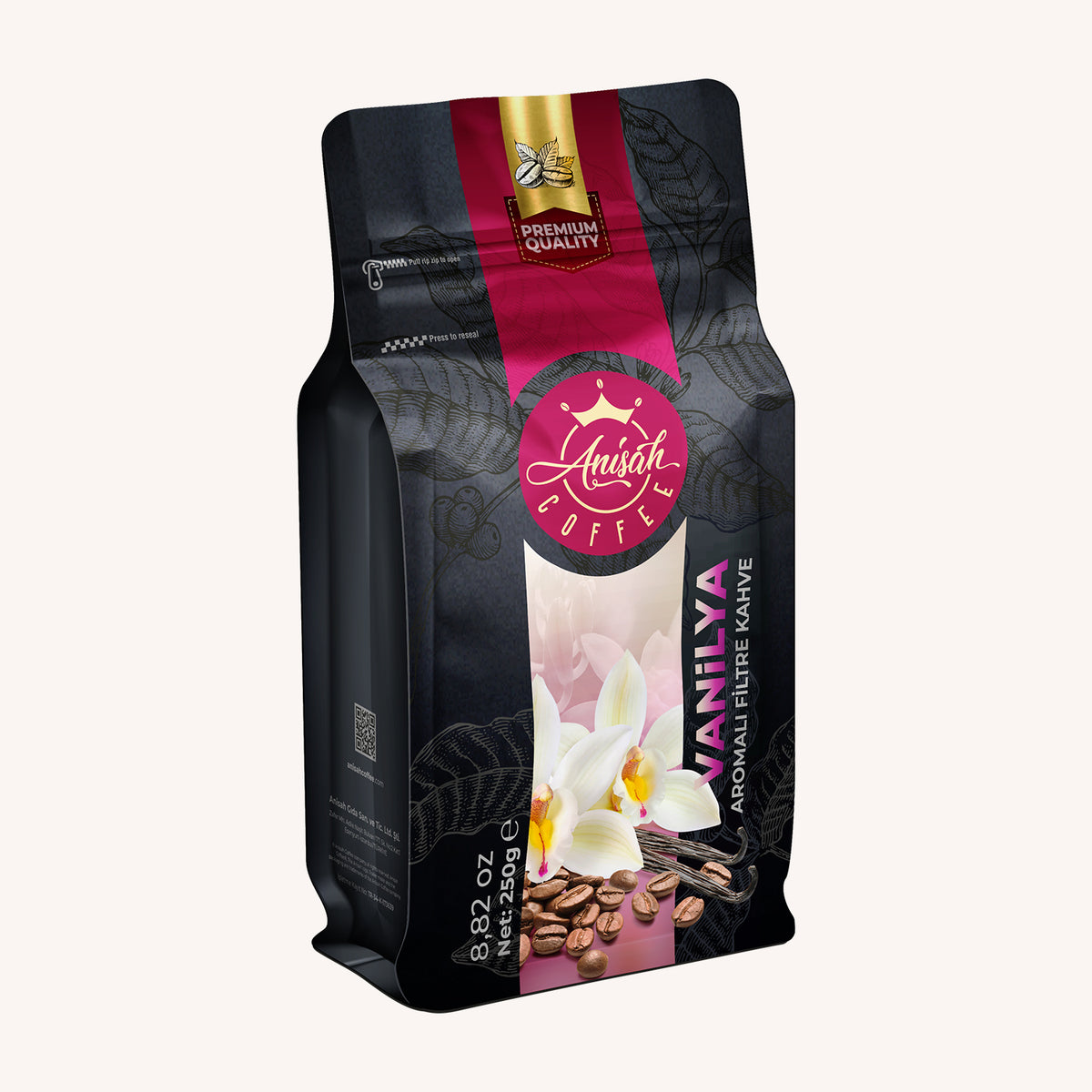 Vanilya Aromalı Öğütülmüş Filtre Kahve 250 Gr – Anisah Coffee